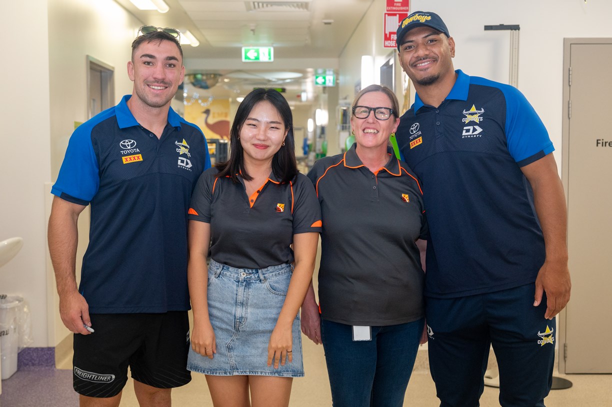 Mikaele and Robson spread some Cowboys Magic at Townsville Hospital ...