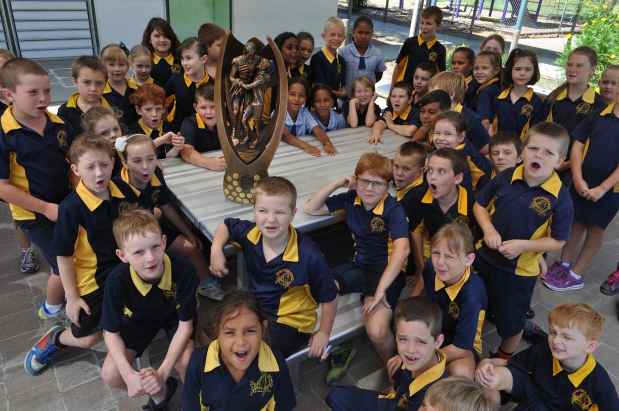 Trophy visit | Townsville schools | Cowboys